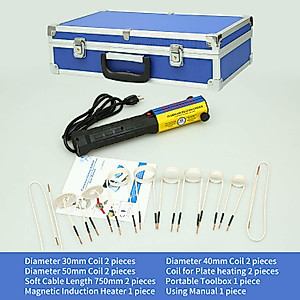 Mini Induction Heating Machine 110V 1000W 10 Coil Kits Auto Use Bolt Removal Tool PDR Car Garage Repairing Flameless Handhled Electromagnetic Induction Heater