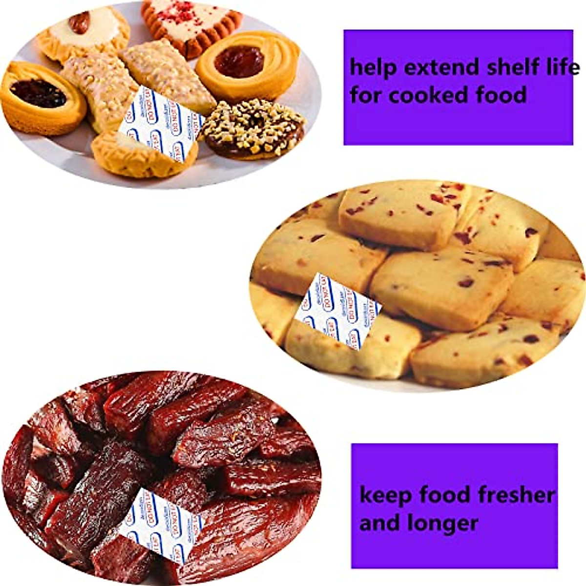 200cc Oxygen Absorbers for Food Storage, Oxygen Absorbers Works in Mason Jars, Mylar bags, Vacuum Bags for Long Term Food Storage, 100 Packs(10x Packs of 10)