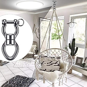 SELEWARE Silent Bearing Swing Swivel, 360° Rotational Device Hanging Accessory with Removeable Buckle for Tree Swing, Hammock Chair, Climbing Rope, Yoga, Kids Swing Swivel 1200LB Capacity