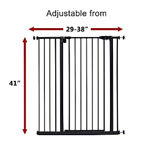 Kinfant 41" Extra Tall Baby Gate - 41 Inch Pet Gate Includes 6-Inch Extension Kit & Pressure Mount Kit, Auto Close Baby Gates for Toddler and Pet