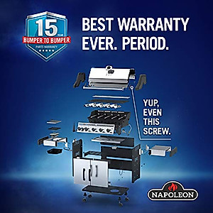 Napoleon Rogue XT 525 BBQ Grill, Stainless Steel, Propane Gas - RXT525SIBPSS-1 With Four Burners, Infrared Sear Station Side Burner, Barbecue Gas Cart, Folding Side shelves, Instant Failsafe Ignition
