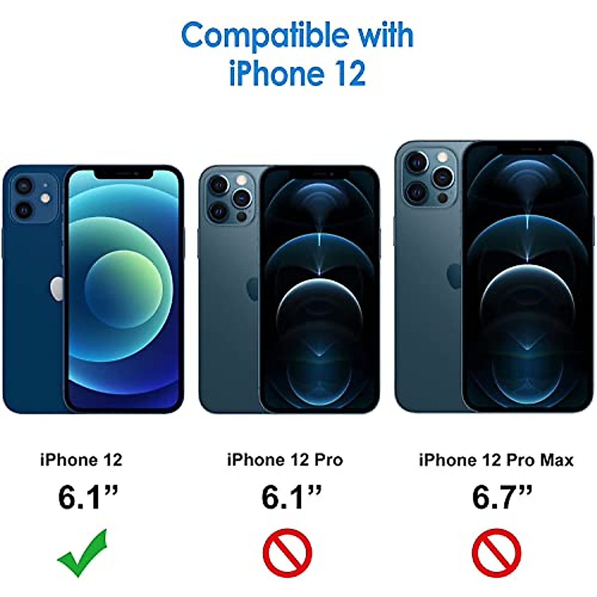 [2+2 Pack] for iPhone 12 Screen Protector with Camera Lens Protector, 9H Tempered Glass Screen Protector Shatterproof Full Coverage HD Clear Bubble Free Anti-Scratch Film for Apple iPhone 12 6.1Inch