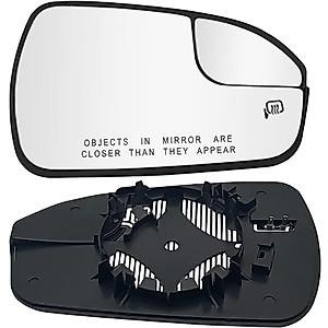 Right Passenger Side Heated Mirror Glass Replacement For 2013-2020 Ford Fusion Side Mirror - for Ford Fusion Passenger Side Mirror Convex Glass With Rear Holder, Replace DS7Z17K707B