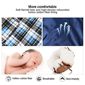 REDCAMP Cotton Flannel Sleeping Bag for Adults, XL 32/41/50F Comfortable, Envelope with Compression Sack Blue 3lbs (91"x35")