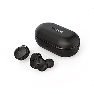 Philips T4556 True Wireless Headphones with Active Noise Canceling (ANC) and IPX4 Water Resistance, Black