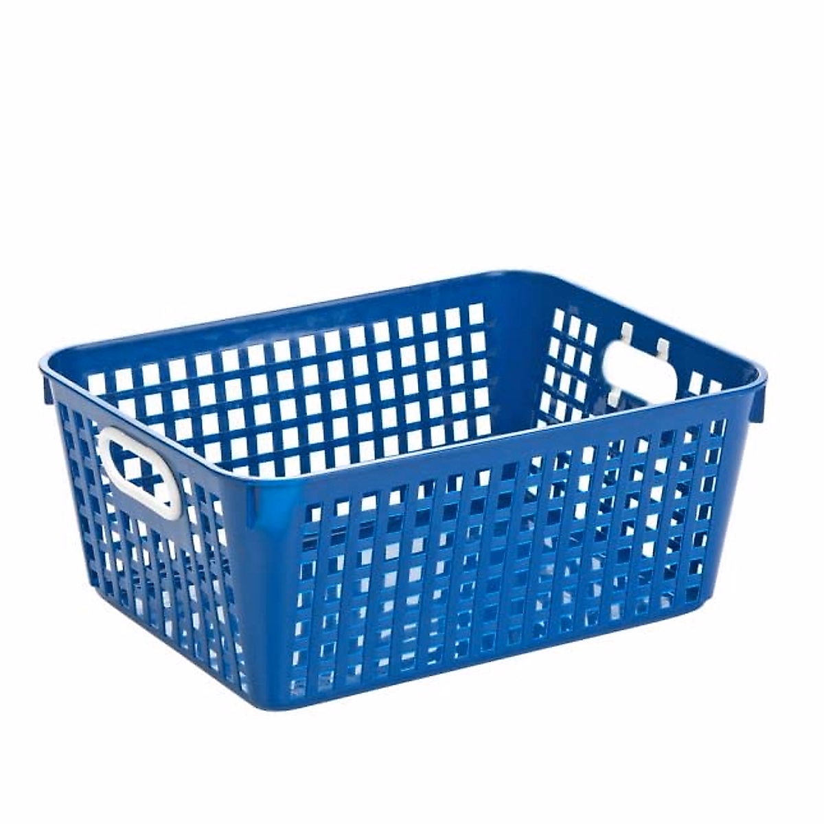 Really Good Stuff Large Plastic Book Baskets, 13¼" by 10" by 5½" - Single, Navy | Classroom Library Organizer, Toy Storage, Multi-Purpose Organizer Basket