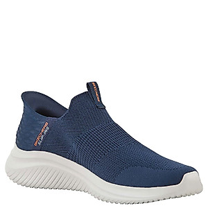 Skechers Men's Ultra Flex 3.0 Smooth Step Hands Free Slip-ins Sneaker, Navy Knit Trim, 8