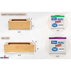 DECOMIL – Ziplock Bag Storage Organizer | Plastic Bag Organizer |Baggie Organizer Dispenser for Drawer | Food Storage Bag Organizer