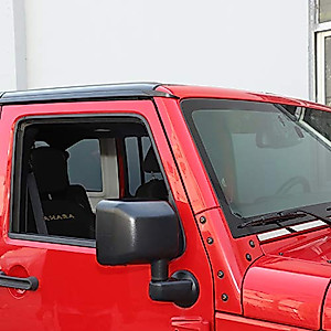 RT-TCZ Hard-Top Roof Rainwater Guard Diverters Channel Slot Gutter Extension Accessories for 2007-2017 Jeep Wrangler JK JKU 2 Door 4 Door, 2PCS