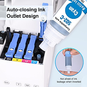 St@r ink Compatible Ink Bottle Replacement for Epson 502 522 Color for EcoTank ET-2760 ET-2720 ET-2800 ET-2750 ET-3760 ET-4760 ET-3750 ET-2850 ET-3850 ET-15000 ET-4750 ST-2000 printer(C/M/Y) 3 Bottles