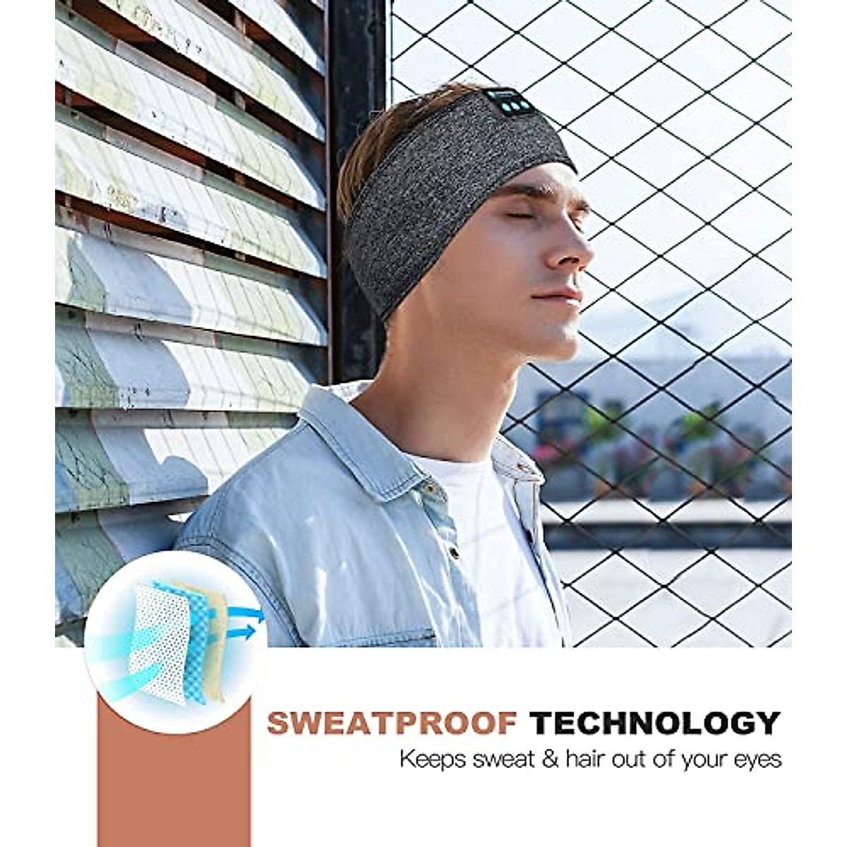 White Noise Headband For Sleeping, Wireless Sleep Earbuds, Soft Elastic Cozy Headband Headphones, Sleep Headband for Workout, Yoga, Travel, Gift for Women Men