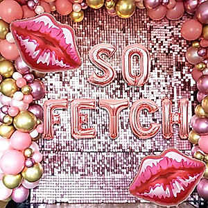 So Fetch Bachelorette, Birthday Party Decorations, Mean Girls Birthday Decorations Burn Book Party Decorations for Girls 20th 30th Birthday, Red Lip Balloons, Rose Gold So Fetch Balloon Banner
