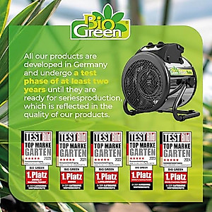 Bio Green PAL 2.0/US Palma BioGreen Basic Electric Fan Heater for Greenhouses, 2 Year Warrenty, 11 x 8 x 12.5" / 280 x 195 x 315 mm