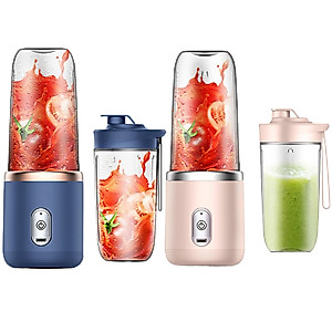 Portable Blender Powerful Personal Blender 400ml Capacity Travel Blender 6 Cutter Portable Juicer Blender with 1 Water Bottle USB Rechargeable Blender for Smoothies 1 Portable Blender