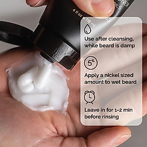 ZEUS Beard Conditioner Wash, Cleansing & Moisturizing Beard Wash with Green Tea & Natural Ingredients to Soften Facial Hair (Made in USA) Verbena Lime