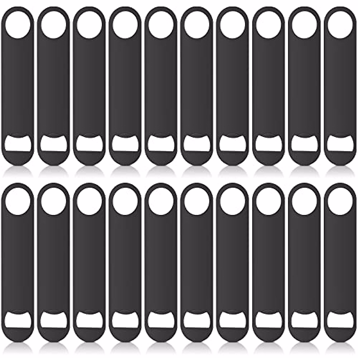 Pack of 20 Flat Bottle Opener Stainless Steel Beer Openers Sublimation Bottle Opener Blanks Heavy Duty Bar Funny Bartender Bottle Opener for Men Women Kitchen Party Supplies, 7 Inch (Black)