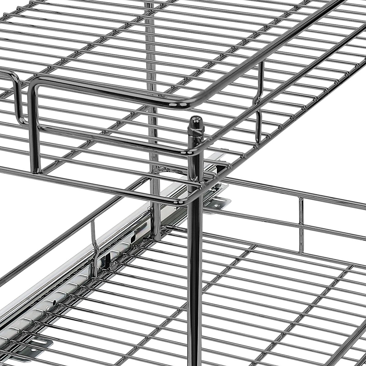 Multi-Purpose Cabinet Organizer,Sink Organizer and Storage,2-Tier Cabinet Pull Out Shelves,Pull Out Cabinet Organizer,Kitchen Helper,for Bathroom,Laundry Room,Kitchen,Pantry(Gray,21.5*13.5*15in)