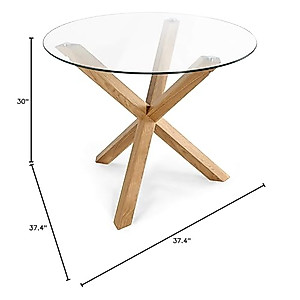 POLY & BARK Kennedy 37.4" Round Dining Table, Natural