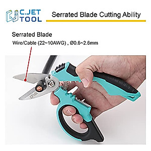 C.JET TOOL 8" Stainless Angle Type Electrician Scissors Heavy Duty Professional for Aluminium Copper Soft Cable