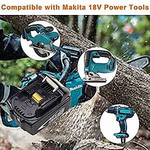 Cordless Leaf Blower-2 Packs 6.0Ah BL1860B Battery and DC18RC Charger Compatible with Makita 18V Cordless Leaf for Dust,Snow Debris,Yard,Hard to Clean Corner