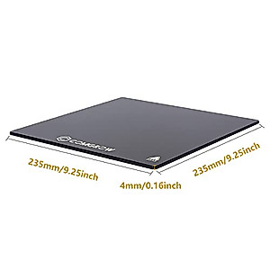 2PCS Upgraded Tempered Glass Plate with Bed Clips and Comgrow 3D Printer PLA Filament 1KG 1.75mm Spool White Color