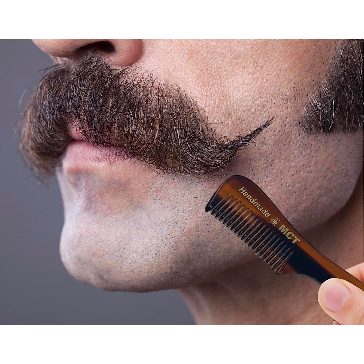 G.B.S MCT Handmade Fine-Toothed Beard Mustache Comb, Saw-Cut and Hand Polished