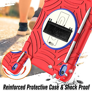 eTopxizu iPad 10th Gen 2022 Case, [360 Rotating Stand] [Pencil Holder][Shoulder Strap] [Screen Protector] for New iPad 10th Gen, iPad 10.9 Inch 2022, Red