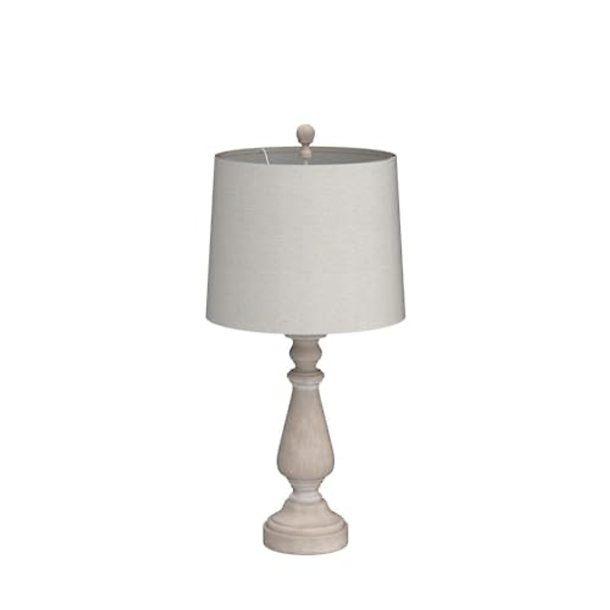 PORTRES 24.5" Mid Century Table Lamp Set of 2 for Living Room Farmhouse Linen Bedside Lamps for Bedroom Kids Room Dorm Office Rustic Lamps for End Table Nigntstand Resin