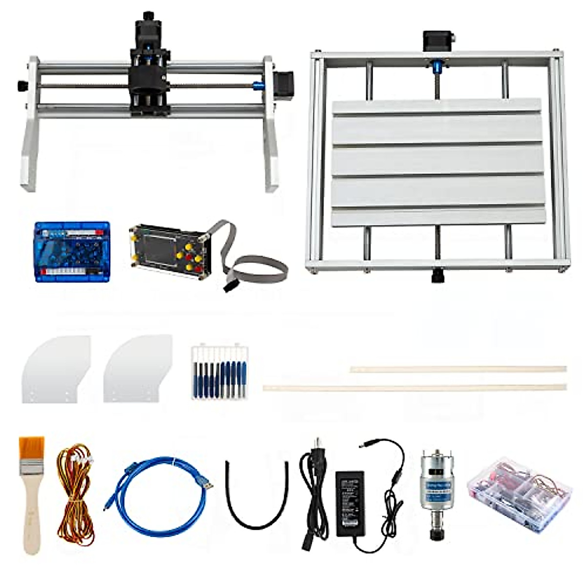 3018 Pro CNC Router Machine All-aluminum Frame PCB PVC Wood Carving XYZ Working Area 300 x 180 x 45mm with Z Probe, Limit Switches, Offline controller, GRBL control, Emergency Stop