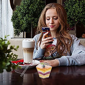 Vmiapxo 40 Set 3.4oz/100ml Clear Dessert Cups with Hard Plastic Lids and Spoons, Reusable Transparent Parfait Cups Mini Cups for Appetizer Tasting Sample Serving