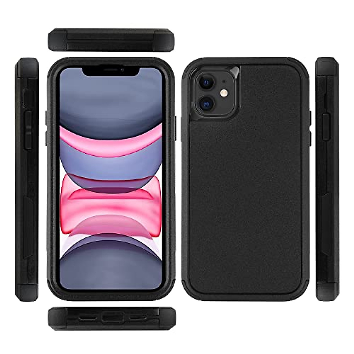 Joylifeboard for iPhone 11 Case, 3 in 1 Heavy Duty Protection Phone Case for iPhone 11, 3-Layers [Shockproof] [Dropproof] [Anti-Slip] Phone Case Cover for Apple iPhone 11-Black