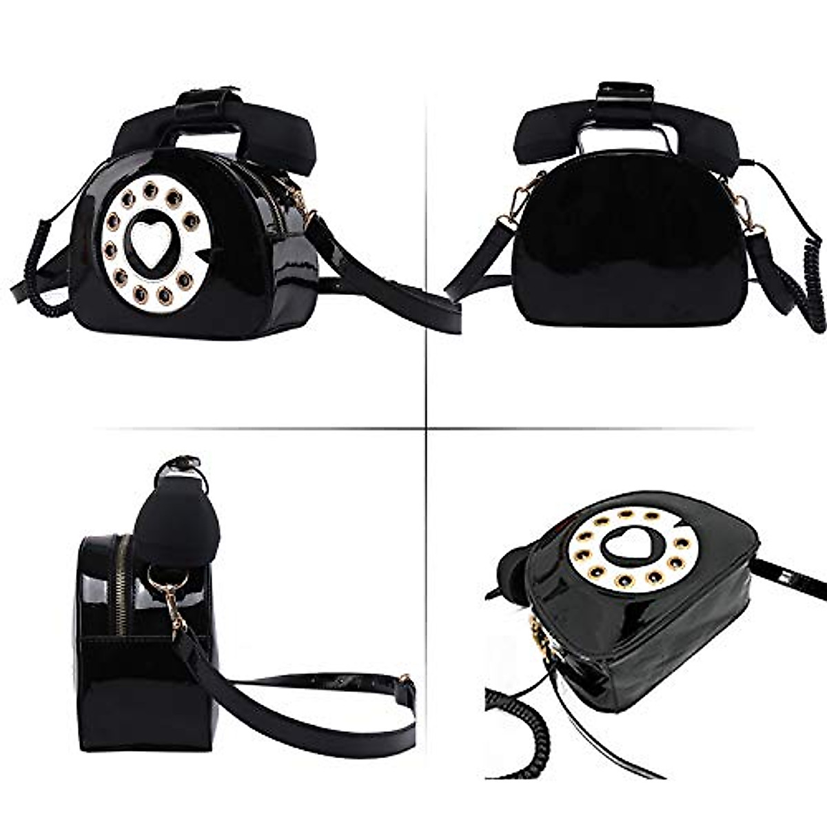 Ynport Women Phone Shaped Purse Rotary Pink Telephone Shoulder Handbag Retro Crossbody Bags for Girls