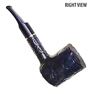 Alligator Savinelli Pipe - Briar Tobacco Pipe, Italian Artisan Pipe, Handmade Tobacco Pipe, Small Lightweight & Hand Crafted Wooden Tobacco Pipes, Straight Pipe, 6mm, Blue, 311 KS