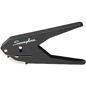 Swingline 1 Hole Punch, Hole Puncher, Low Force, 20 Sheet Punch Capacity, Plier, Black (74017)