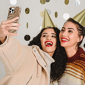 MGQILING Compatible with iPhone 13 Pro Max Case 6.7 Inch, Cute 3D Design Planting Water Ripple Case, Bling Sparkle Case for Women Girls, Soft Silicone Shockproof Camera Protective Back Cover-Gold