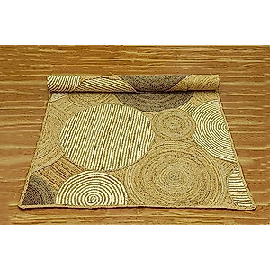 CASAVANI Natural Jute Rectangular Area Rug - 4' x 6', Beige & Black Geometric Braided Jute Rug Ideal for High Traffic Areas in Entryway, Living Room, Bedroom