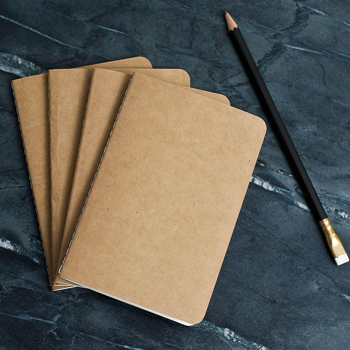 Ox & Pine Kraft Notebook Refills for Refillable Leather Journal (4 Pack) 4"x6", 5"x7", or 6"x8" (4x6, Graph Paper)