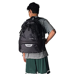 Athletico National Soccer Bag - Backpack for Soccer, Basketball & Football Includes Separate Cleat and Ball Holder (Black)