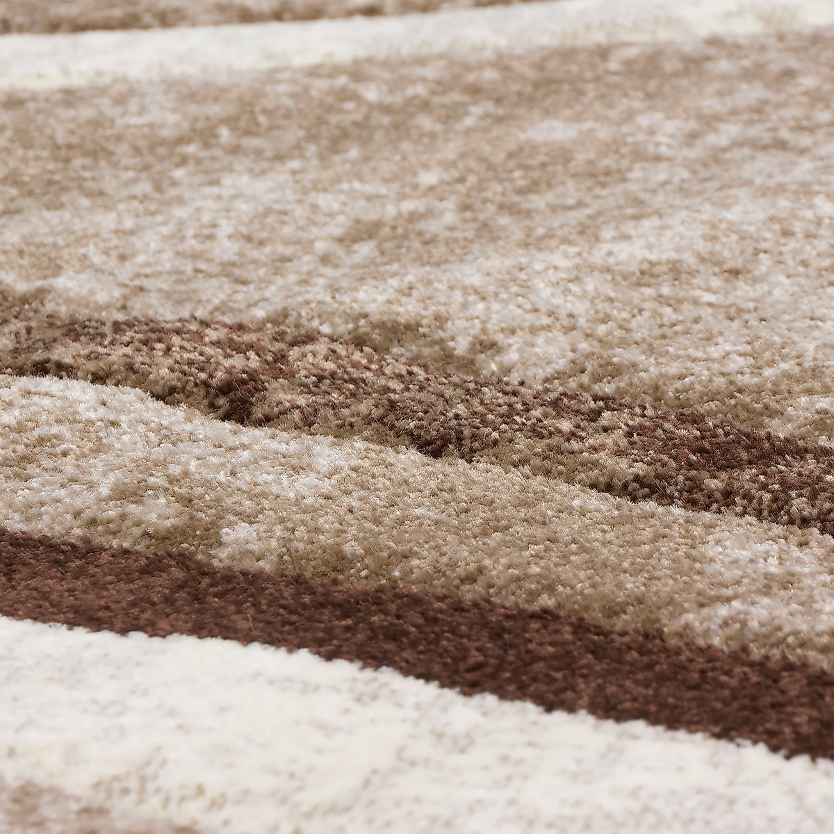 Paco Home Brown Beige Area Rug for Living Room Modern Abstract Design, Size: 2' x 3'7"