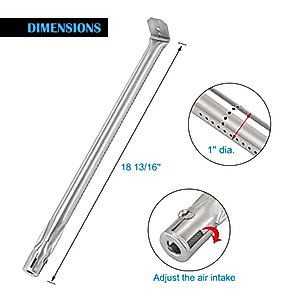 YIHAM KB837 Grill Burner Tubes for Napoleon Legend 485, LEX 485 605 730, Prestige 500, Mirage, LD485RB LD485RSIB Replacement Parts, 304 Stainless Steel, 18 13/16 inch, Set of 4