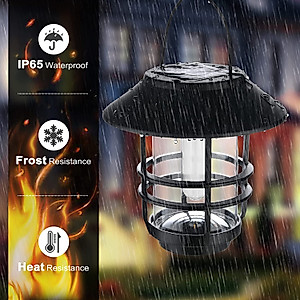 Otdair Solar Wall Lantern Outdoor, Flickering Flames Solar Sconce Lights Outdoor, Hanging Solar Lamps Wall Mount for Front Porch, Patio and Yard, 4 Pack