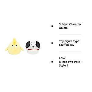 Squishmallows Peanuts 8-Inch 2-Pack Plush - Add Snoopy & Woodstock to your Squad, Ultrasoft Stuffed Animal Large Plush, Official Kelly Toy Plush