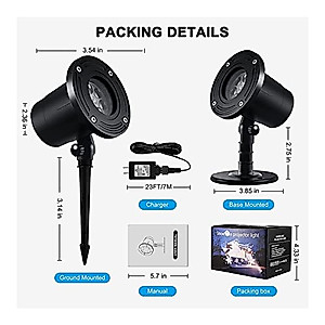 BETDET LED Outdoor Lights Christmas Snow Projector Lights, LED Snowflake Light Projection, IP65 Waterproof Snowfall Spotlight Lighting for Xmas Holiday Wedding Party Home Garden Landscape 11.24