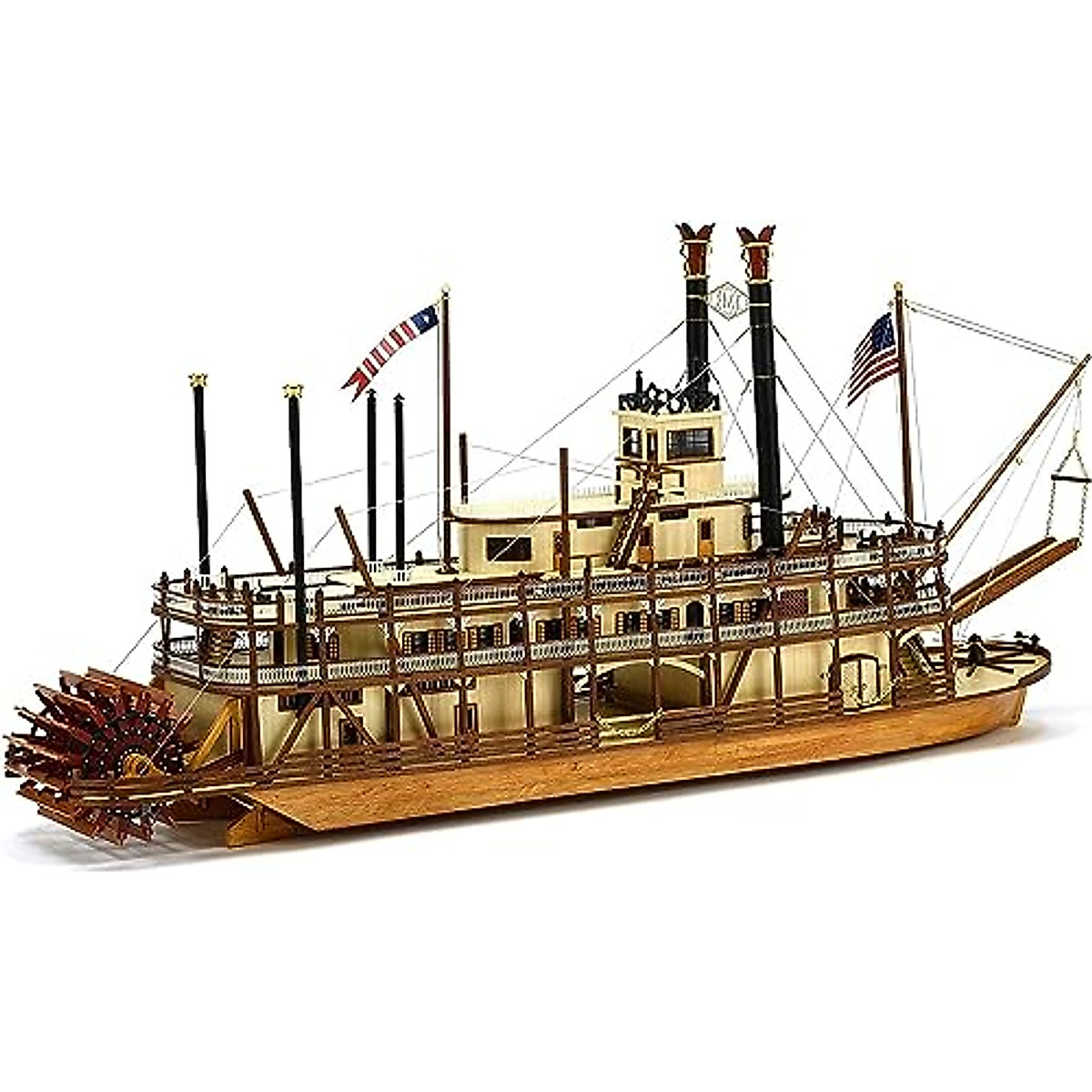 Artesanía Latina - Wooden Model Ship Kit - Paddle Steamer King of The Mississippi - Model 20515, Scale 1:80 - Scale Models for Assembling - Intermediate Level