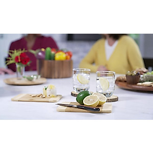 Lipper International Bamboo Wood Two-Tone Kitchen Cutting and Serving Board, Small, 8" x 6" x 5/16", Set of 2