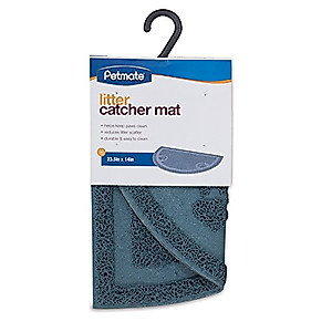 PETMATE LITTER CATCHER MAT 1/2 CIRCLE , Ice Blue