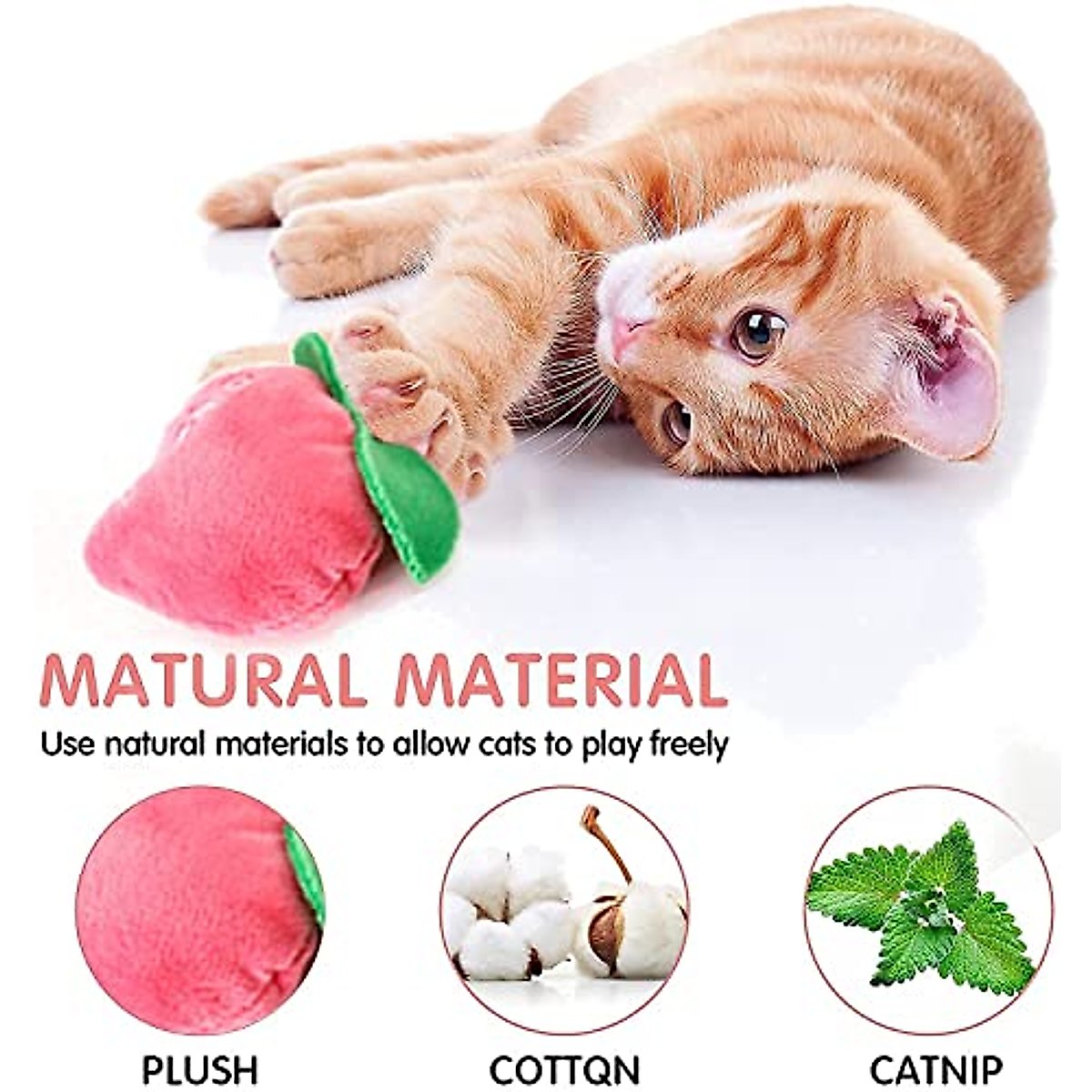 AZOFFYIU Cat Toys, Interactive Cat Toy for Indoor Cats, Soft and Durable Crinkle Sound Catnip Toys, Catnip Filled Mouse Cat Teething Chew Toy (Pack of 12)