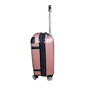 LONDON FOG Vintage Hardside Expandable Spinner Luggage,Midnight pink , Carry-On 20-Inch