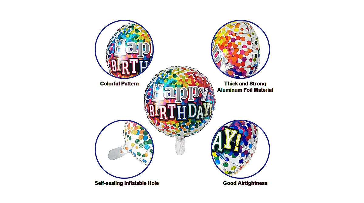 30 Pieces Happy Birthday Foil Balloons for Celebrations