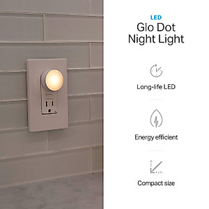 Lights By Night, Mini LED Night Light, Plug-In, Dusk to Dawn Sensor, Warm White, Compact, UL-Certified, Ideal for Bedroom, Bathroom, Nursery, Hallway, Kitchen, 45176, 6 Pack
